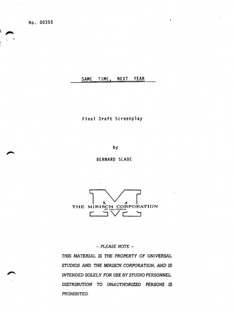 Same Time Next Year | PDF