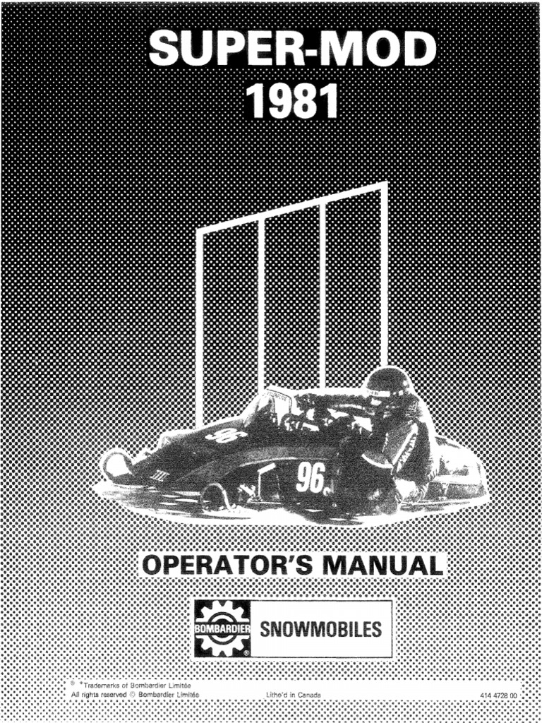 1981 Bombardier Super-Mod Manual | PDF | Belt (Mechanical) | Brake