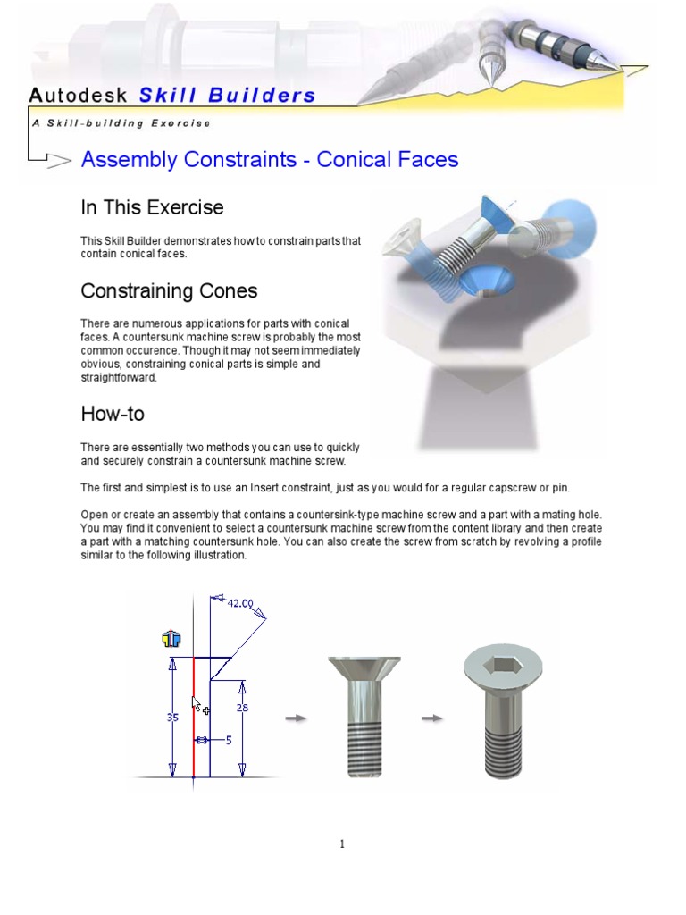 Constraining Conical Faces in Assemblies | PDF | Screw | Teaching ...