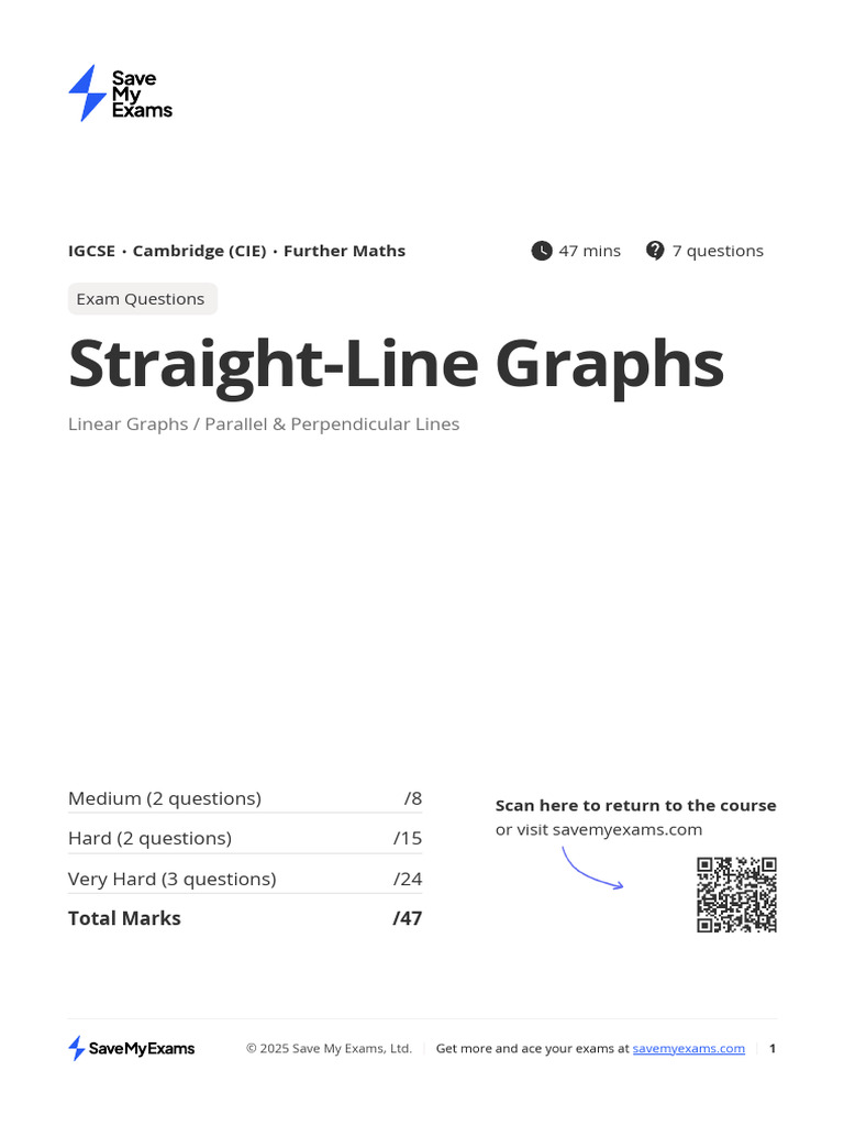 IGCSE Further Maths: Graphs & Equations | PDF | Perpendicular ...