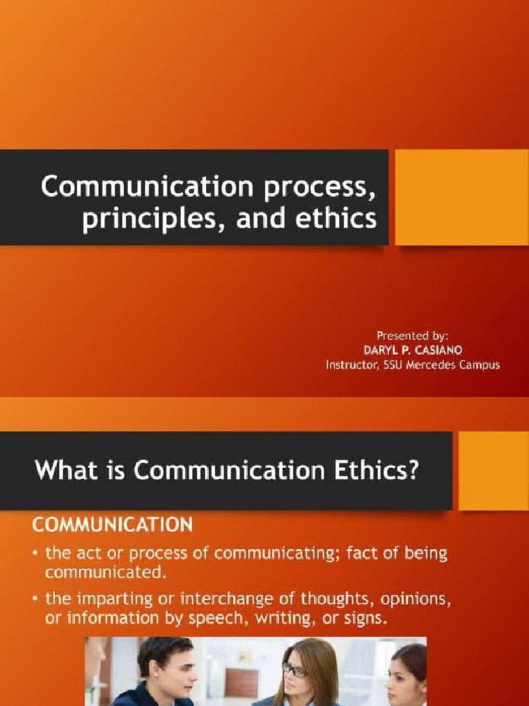 Lesson 1 Communication Principle and Ethics | PDF