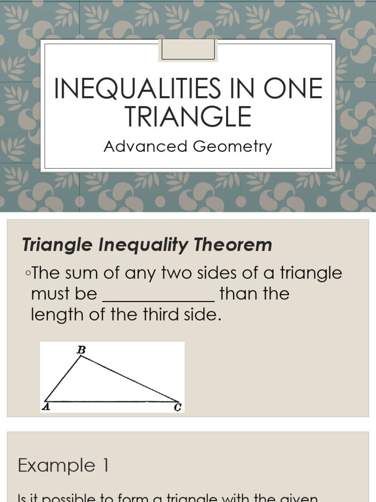 Triangle Inequalities and Theorems Guide | PDF