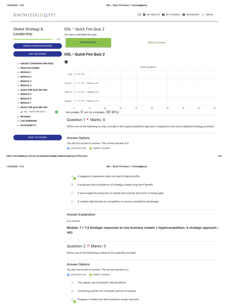 GSL – Quick Fire Quiz 2 - KnowledgEquity | PDF | Option (Finance ...