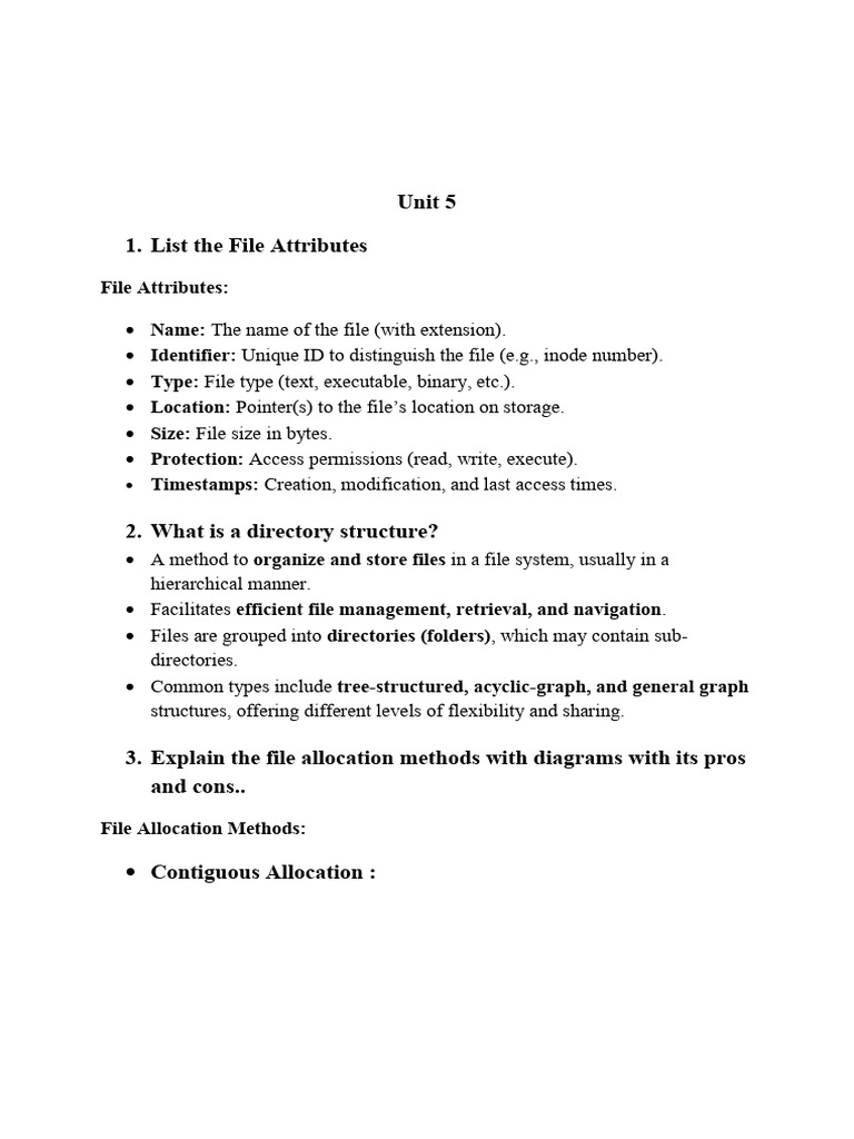 OS QB Answers.pdf 2 | PDF | Computer File | Hard Disk Drive