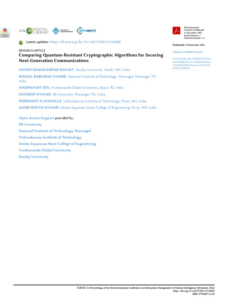 Quantum-Resistant Cryptography Comparison | PDF | Cryptography | Encryption