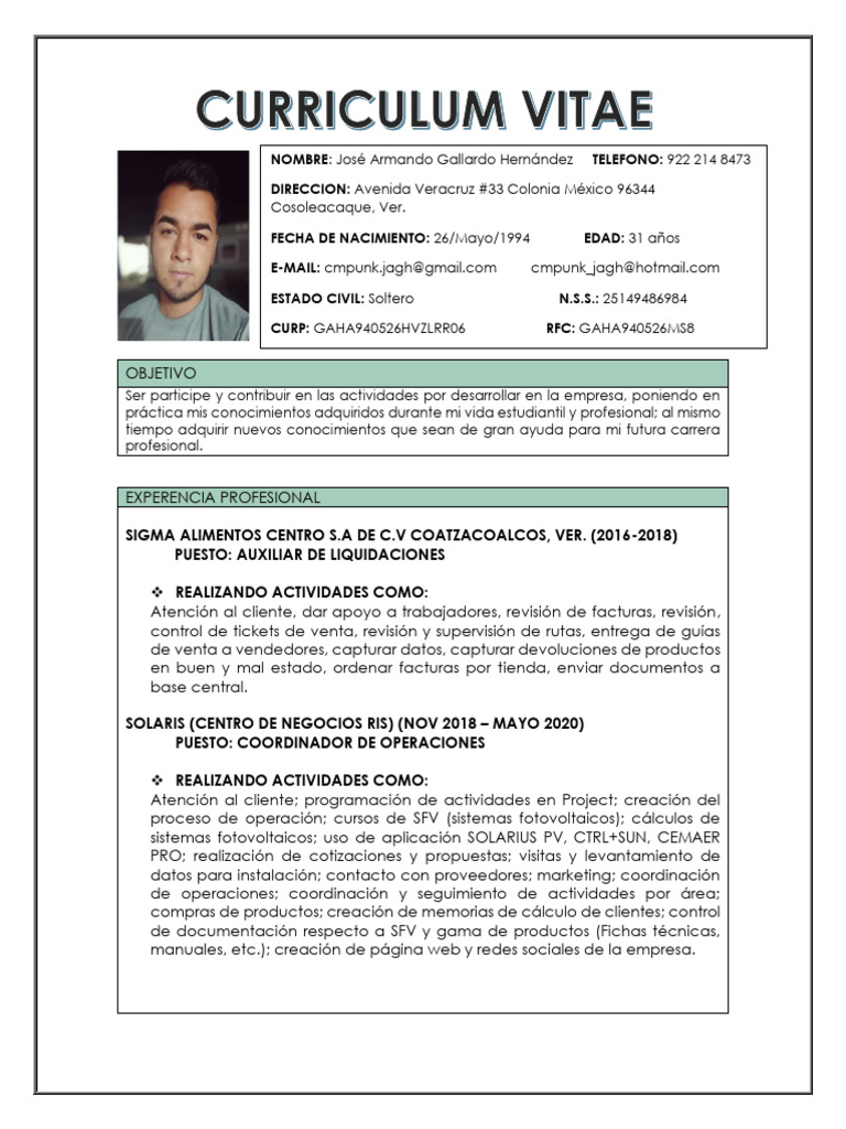 Jose a. Gallardo Cv 2025 | PDF