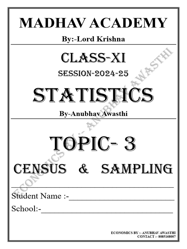 3- Census & Sampling | PDF | Sampling (Statistics) | Census