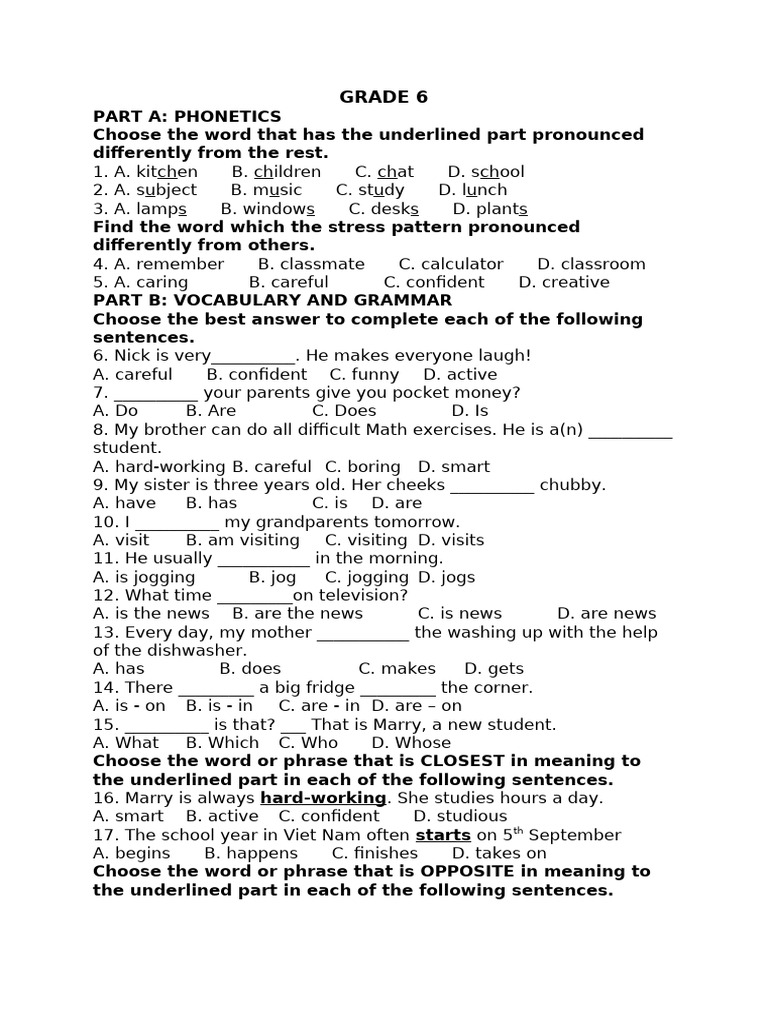 GRADE 6 | PDF | Linguistics