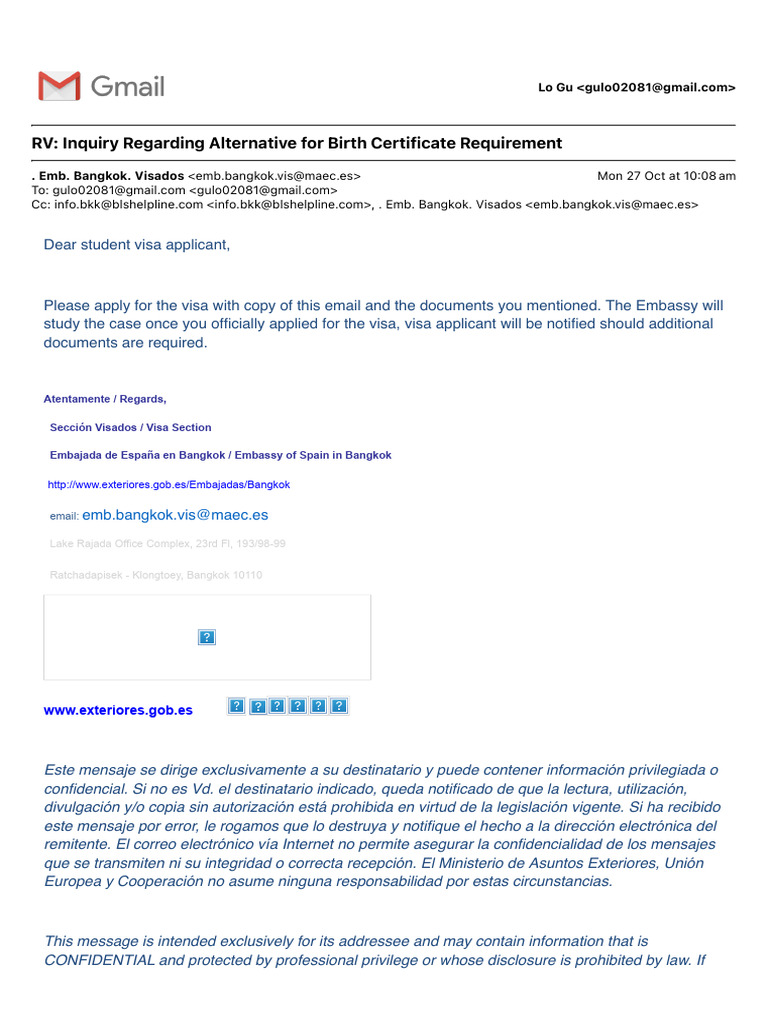 RV Inquiry Regarding Alternative for Birth Certificate Requirement ...