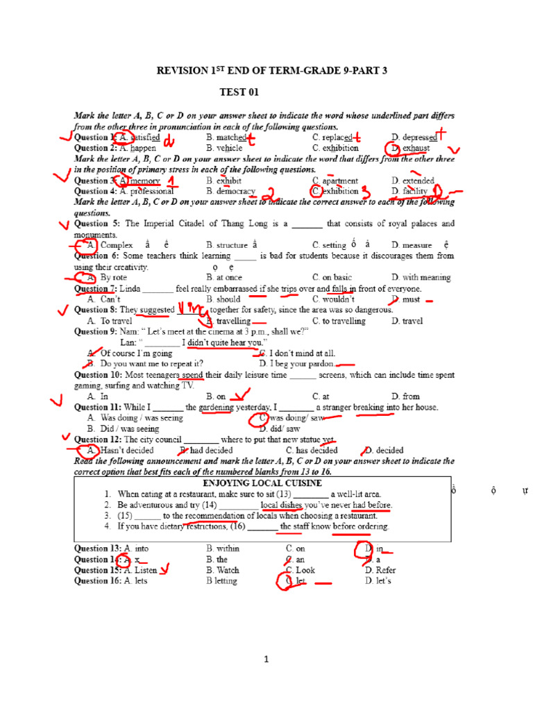 Revision 1st End of Term-grade 9-Part 3 | PDF