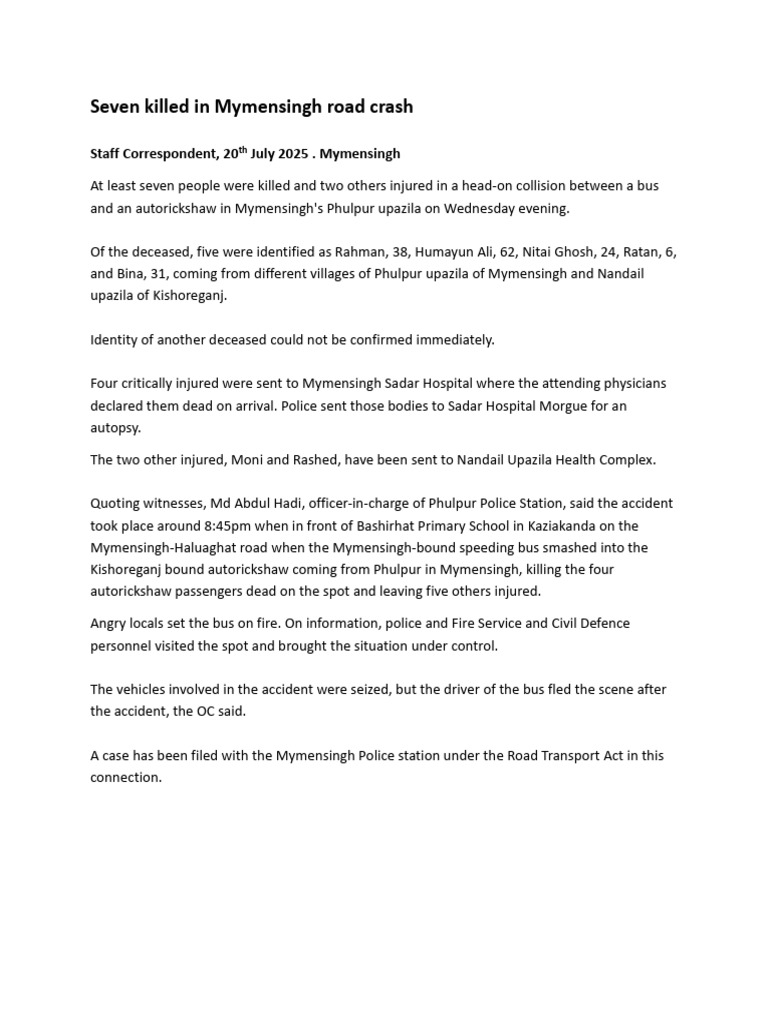 Road Crash Report | PDF