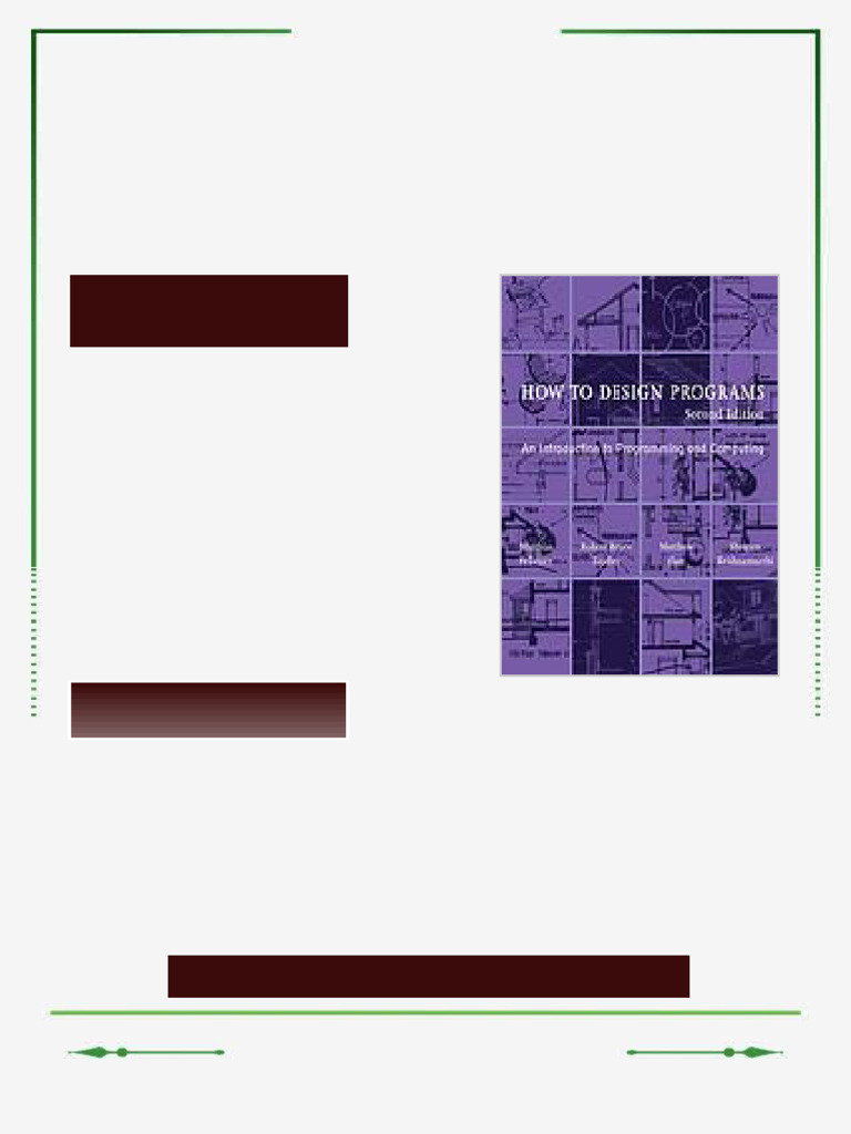 How to Design Programs An Introduction to Programming and Computing ...