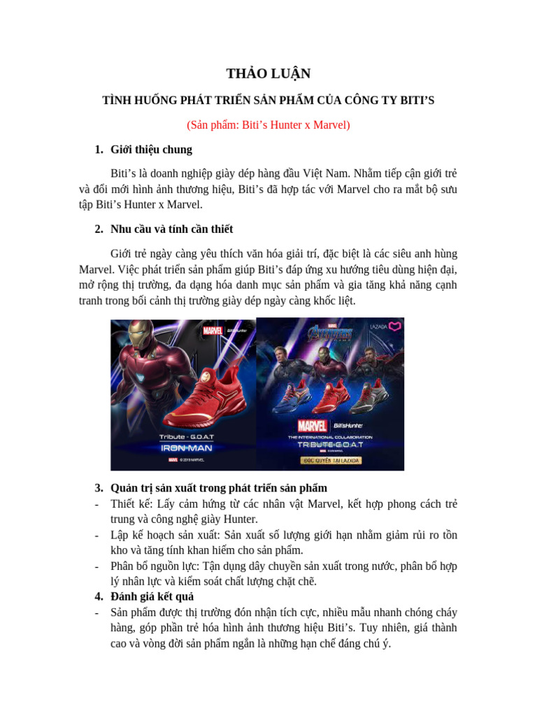 Bitis Hunter x Marvel Bai Thao Luan | PDF
