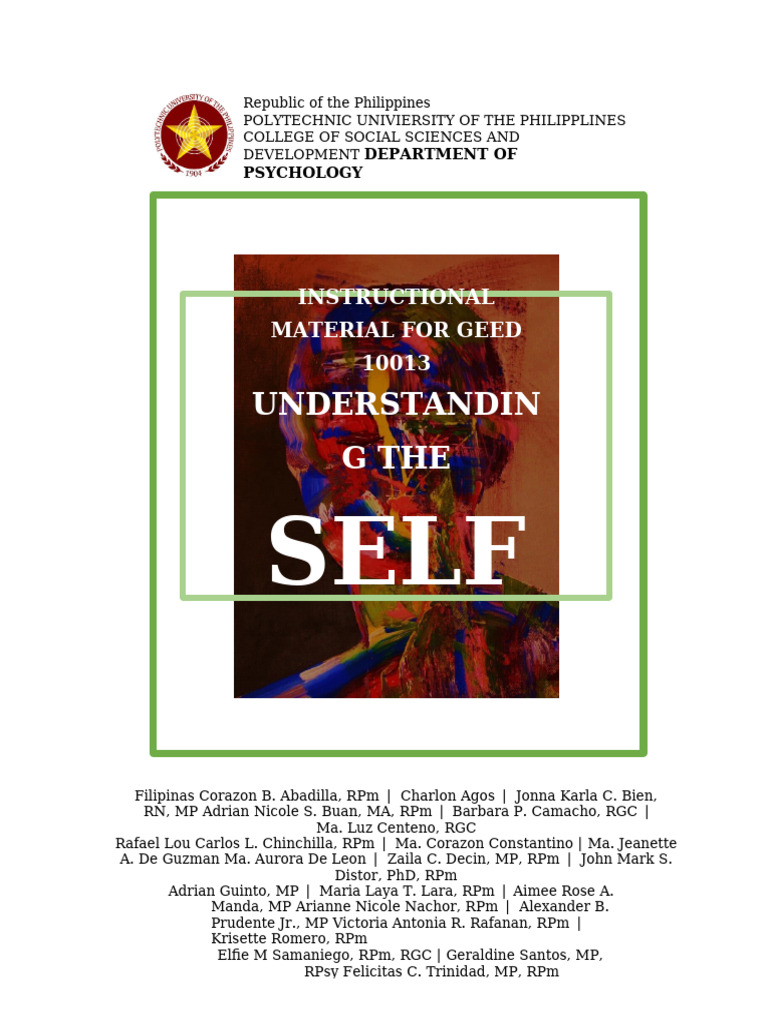FS Understanding The Self Module | PDF | Self Efficacy | Philosophy Of Self