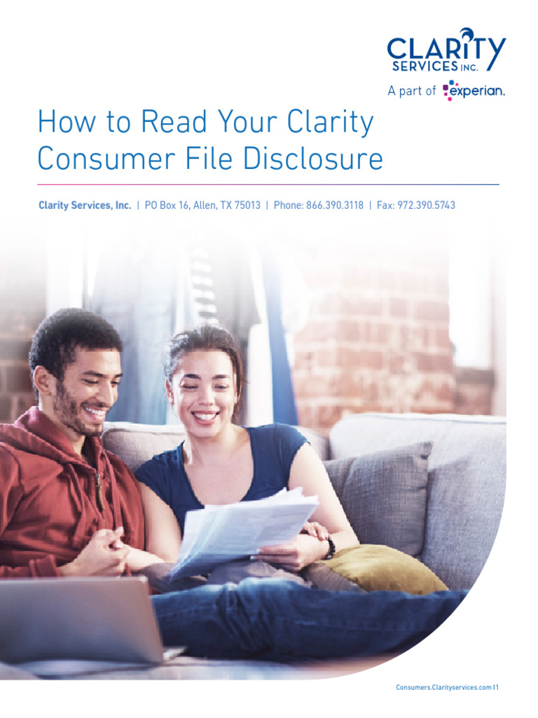 How To Read Your Clarity Consumer File Disclosure | PDF | Loans ...