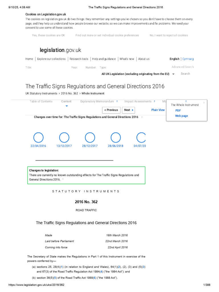 The Traffic Signs Regulations and General Directions 2016 | PDF | Http ...