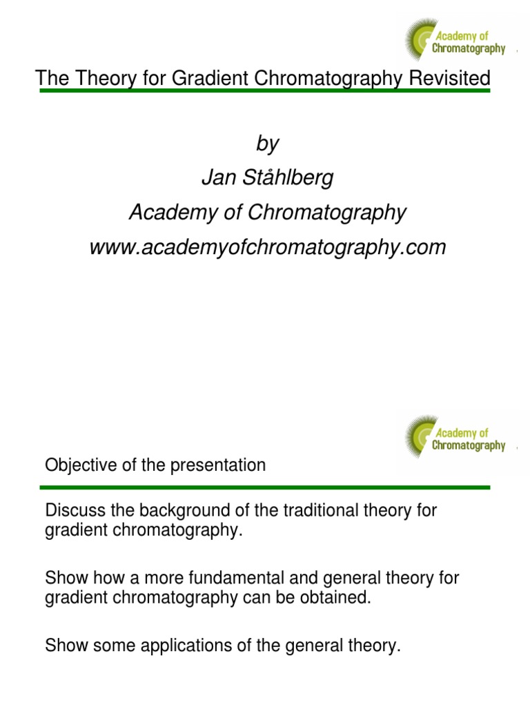 The Theory For Gradient Chromatography Revisited | PDF | Equations ...
