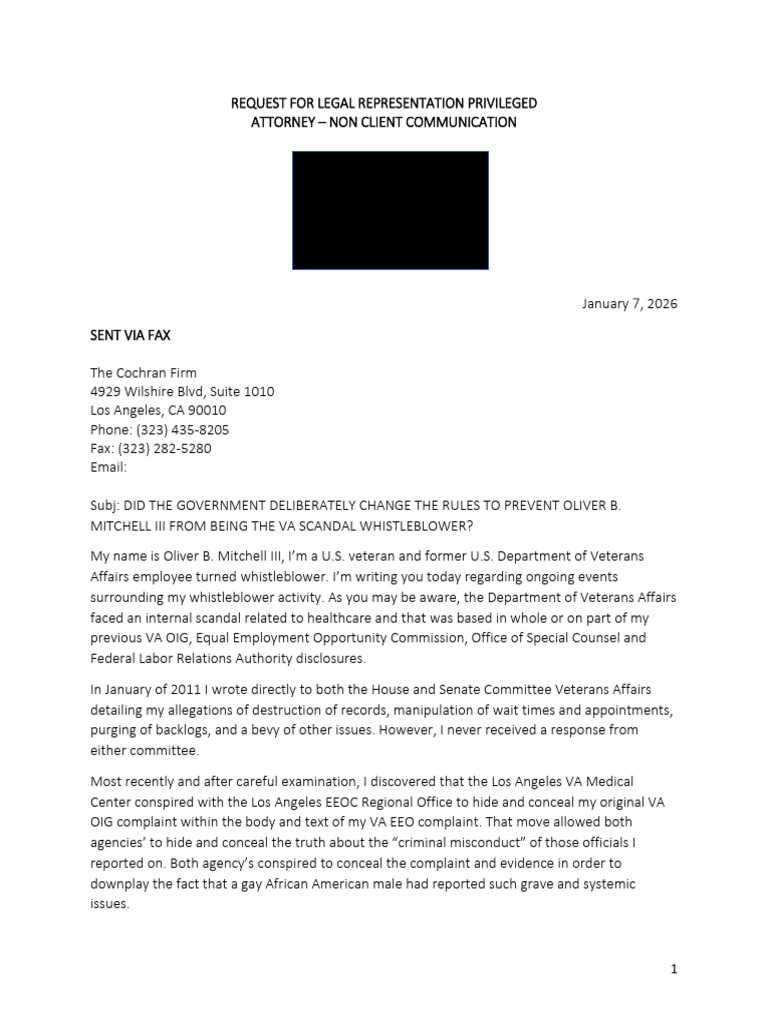 Cochran Public 010926 ICO Oliver B. Mitchell III | PDF | Veterans ...