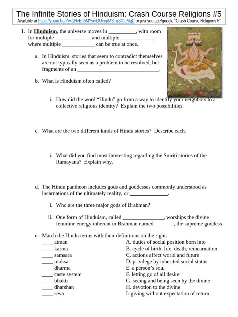 Crash Course Religions 5 The Infinite Stories of Hinduism | PDF | Hindu ...