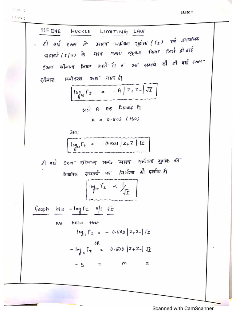 Debye Huckel Limiting Law | PDF