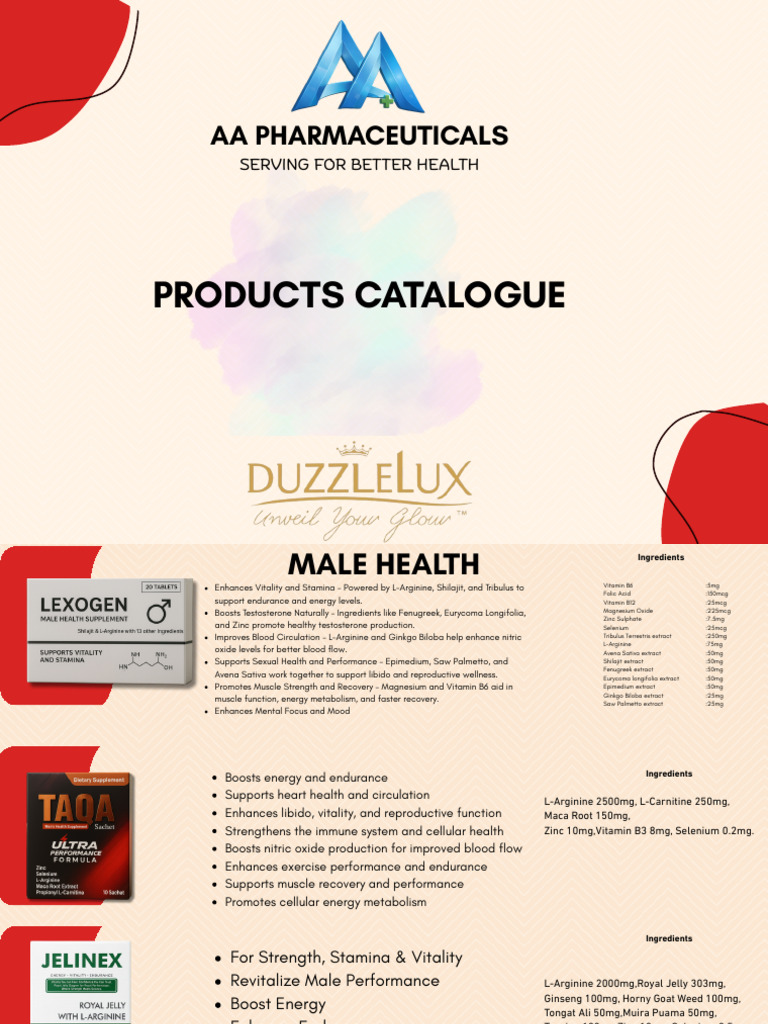 Male Health Supplements Catalogue | PDF | Hair Loss | Vitamin B12