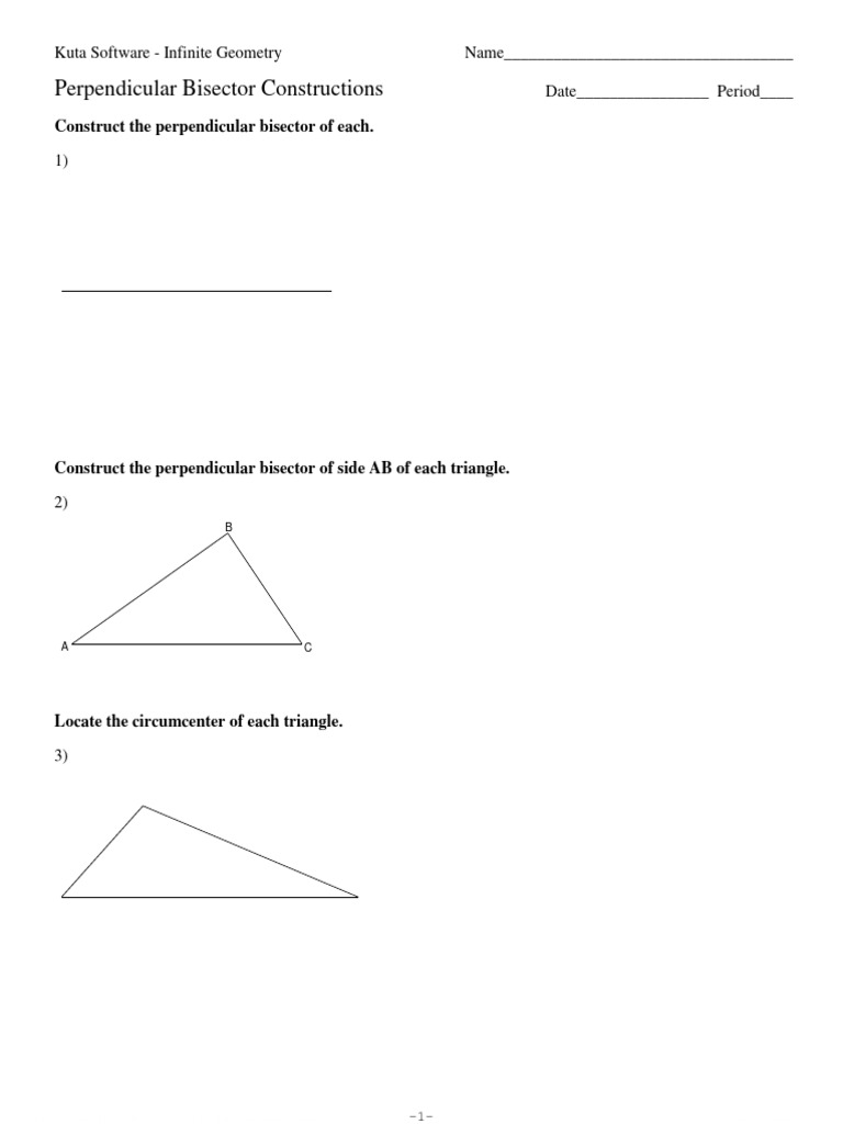 Perpendicular and Angle Bisector Constructions | PDF | Perpendicular ...