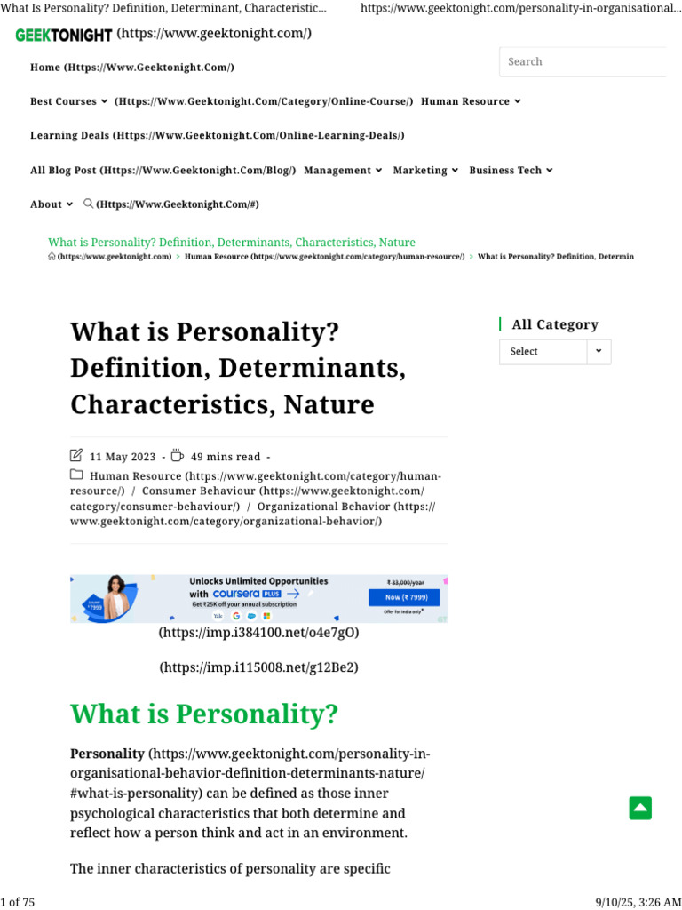 What Is Personality - Definition, Determinant, Characteristics, Nature ...