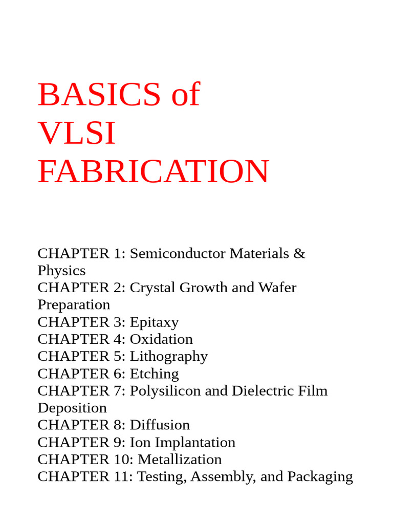 VLSI Fabrication: Semiconductor Basics | PDF | P–N Junction | Mosfet