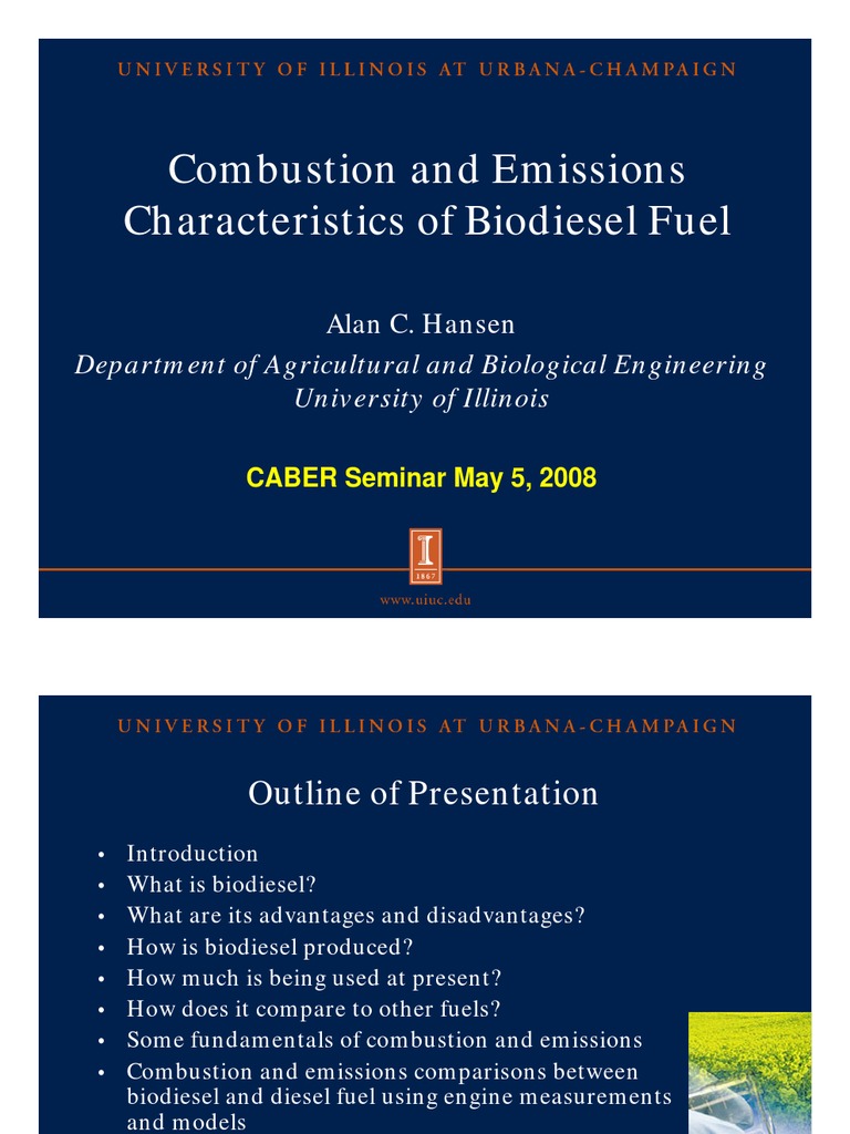 Combustion and Emissions Characteristics of Biodiesel Fuel | PDF ...