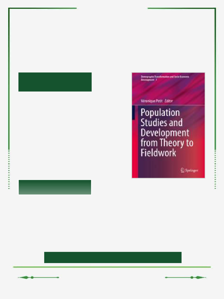 Population Studies and Development from Theory to Fieldwork 1st Edition ...