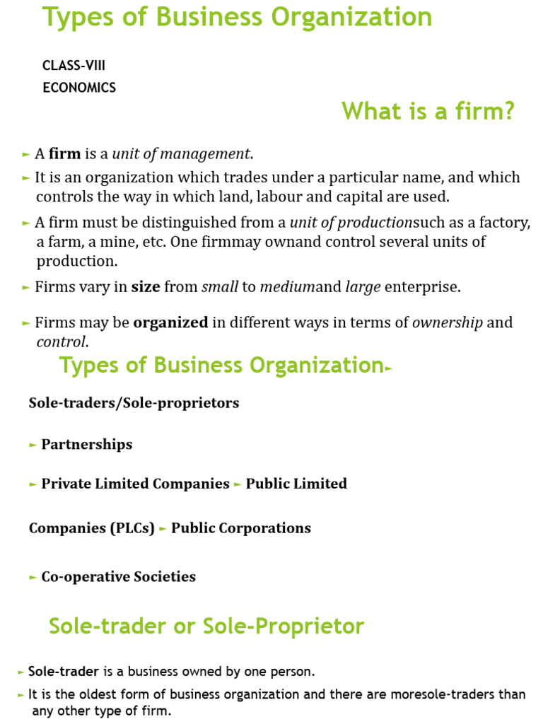 Types of Business Organization | PDF | Partnership | Cooperative