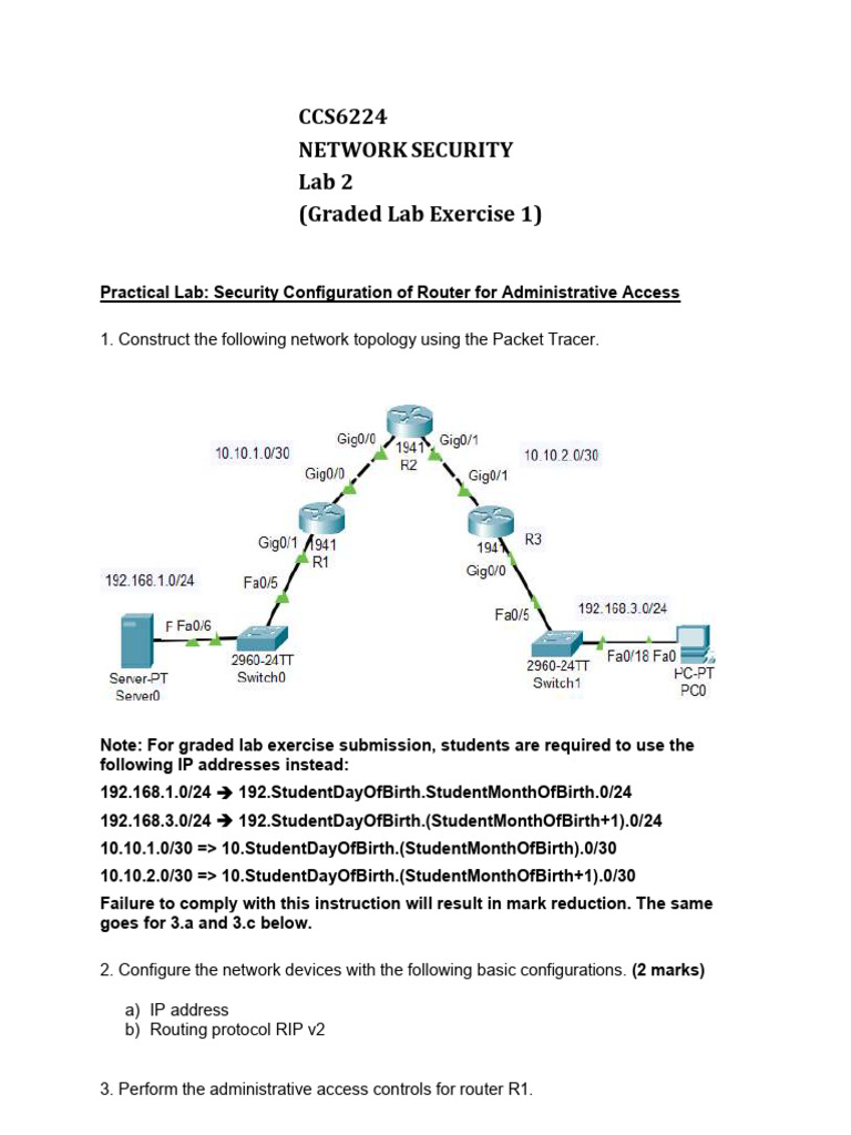 Lab 02 (Graded Lab Exercise 1) | PDF | Secure Shell | Computer Network