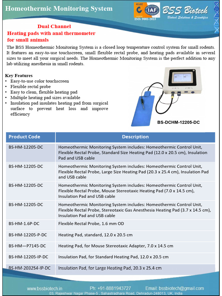 Dual Channel-Homeothermic Monitoring System - Heating Pads With Anal ...