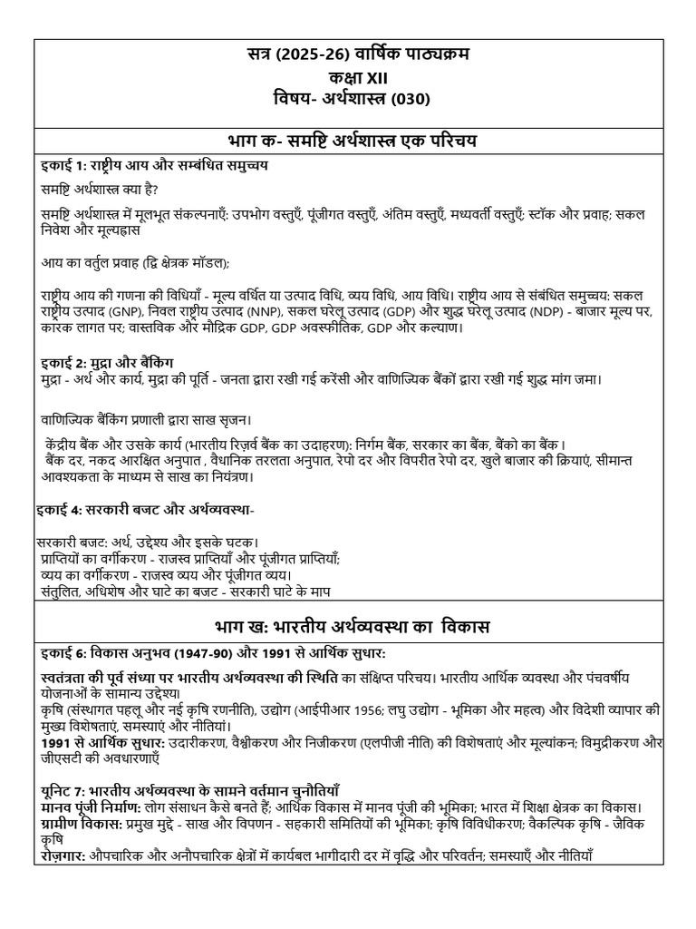 Class 12 Syllabus | PDF