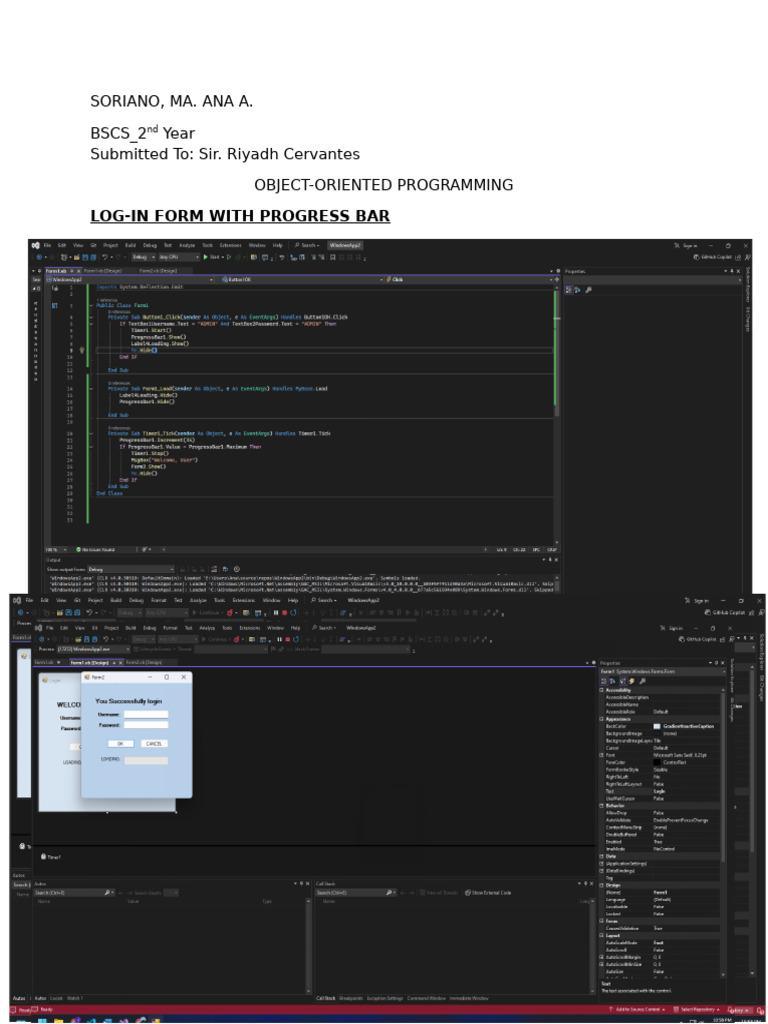 Log-In Form With Progress Bar | PDF