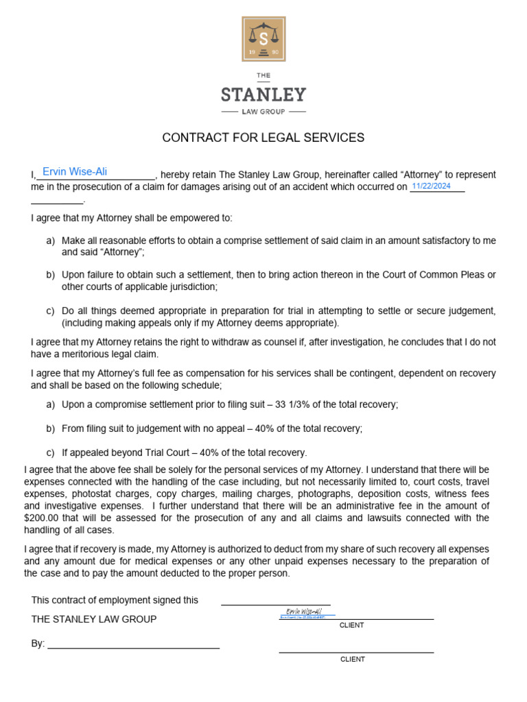 Legal Services Contract and Authorization | PDF | Hiv/Aids | Identity ...
