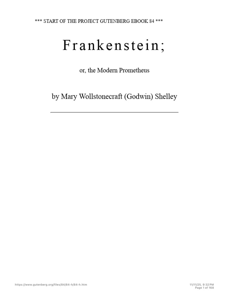 Frankenstein - Project Gutenberg | PDF
