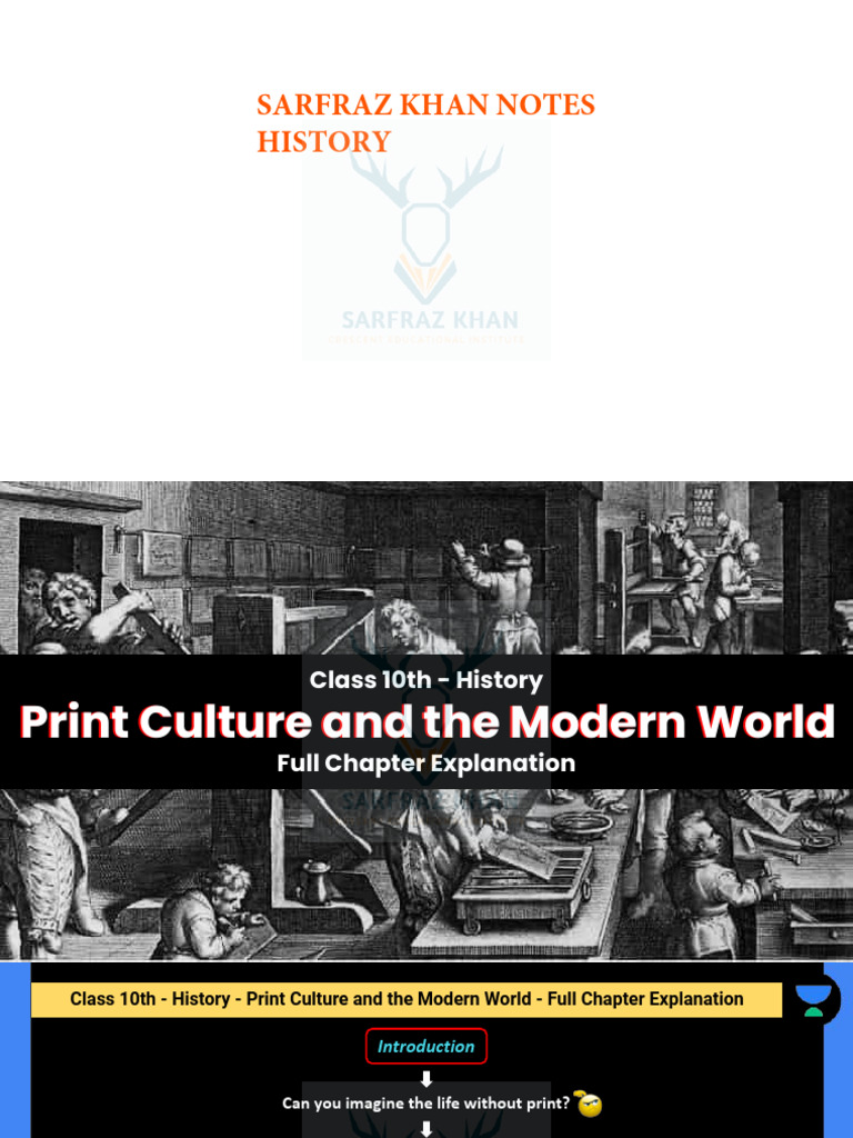 Print Culture and The Modern World Full Chapter Explanation | PDF ...