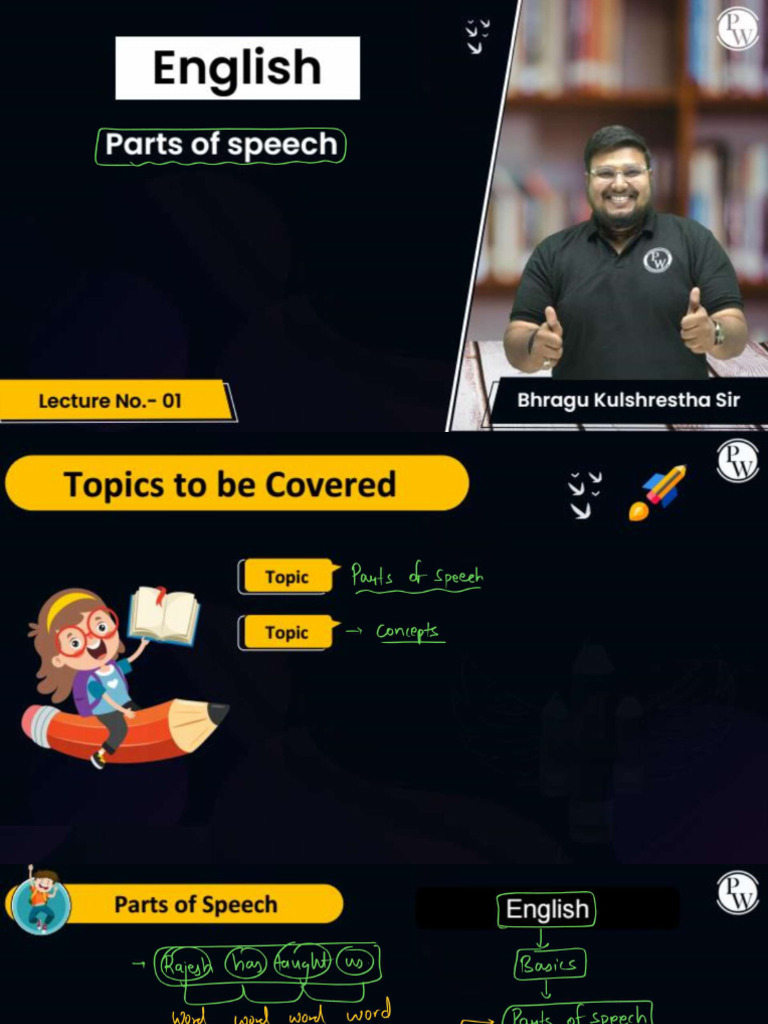 Parts of Speech 01 - Class Notes | PDF