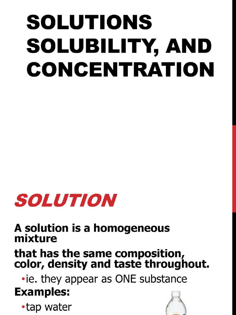 Solution and Solubility | PDF