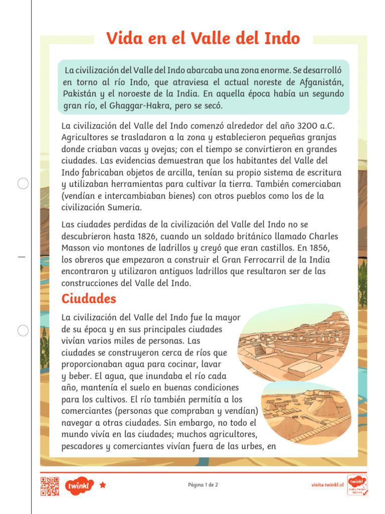 Cl Cs 1730856382 Comprension de Lectura Diferenciada Vida en El Valle Del Indo Ver 2 (1) | PDF ...
