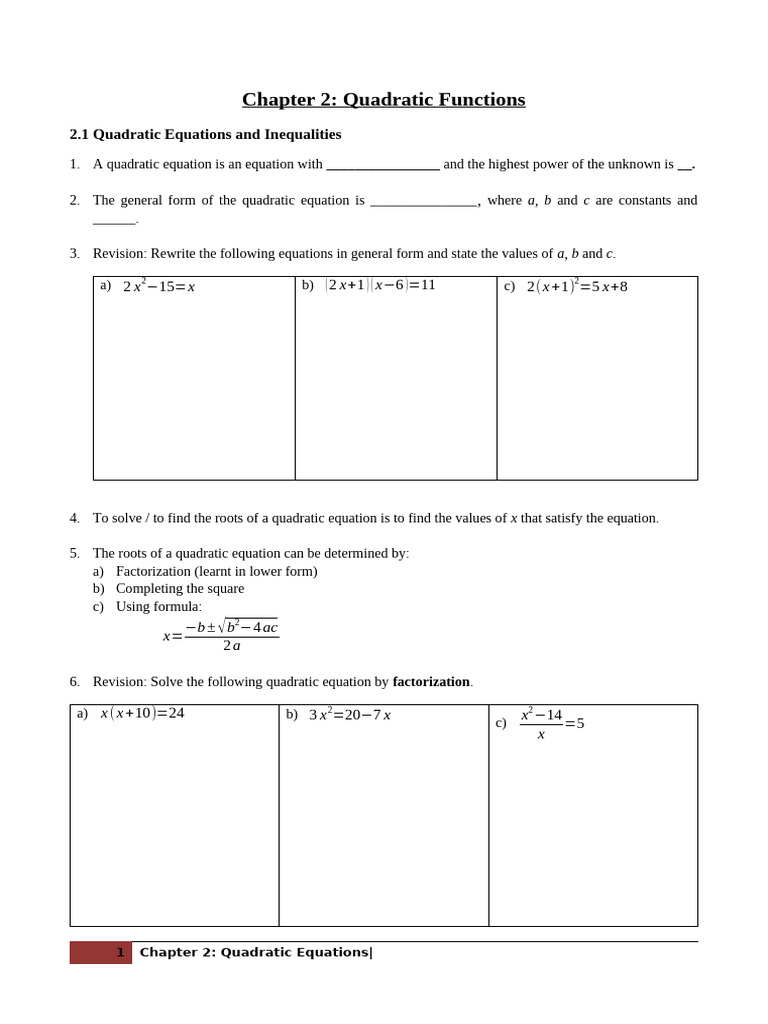 Understanding Quadratic Functions | PDF | Quadratic Equation ...
