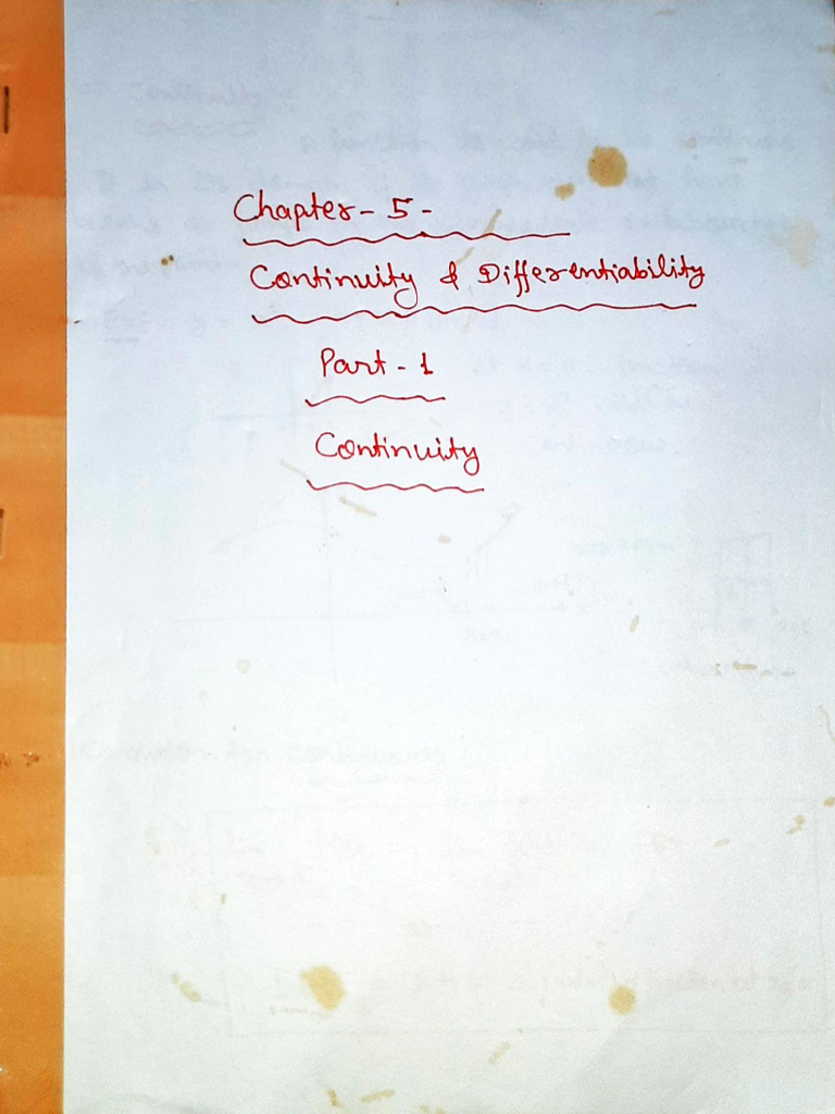 Mathematics Chapter 5 Continuity & Differentiability | PDF