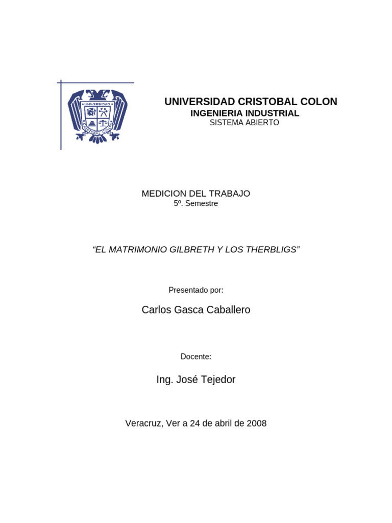 Gilbreth y Therbligs: Eficiencia Laboral | PDF