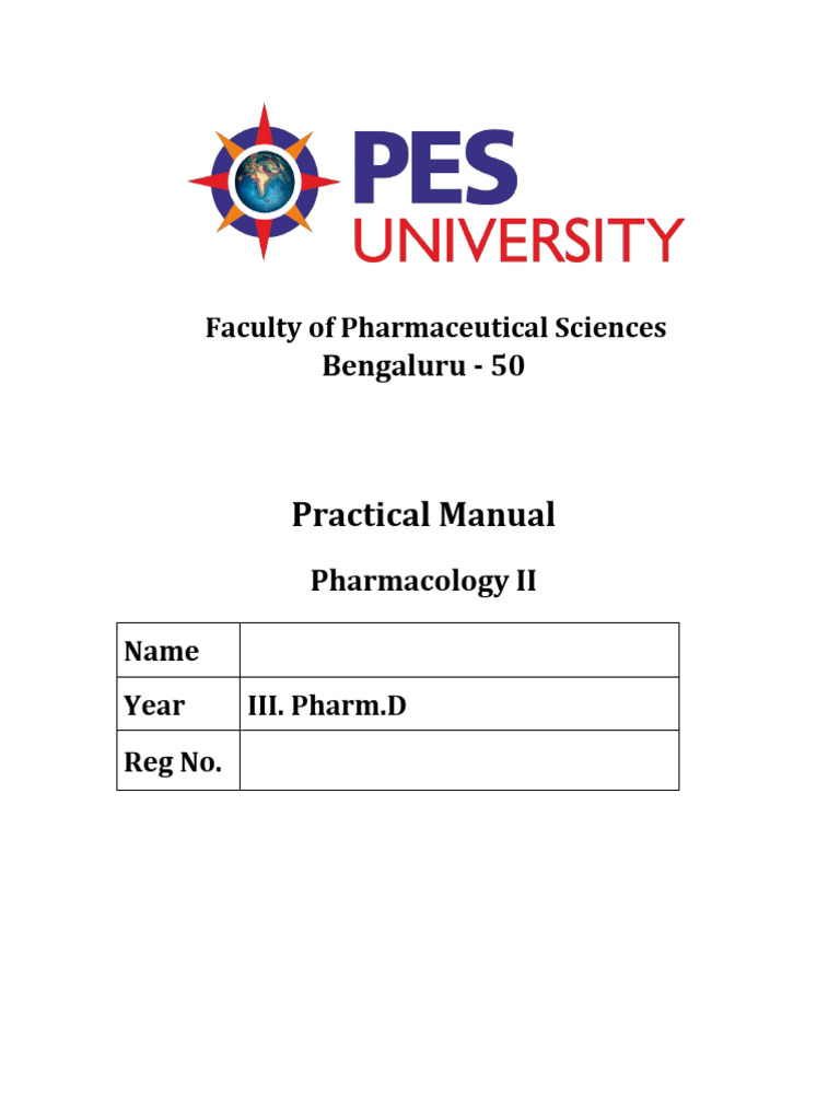Pharmacology II Practical Manual | PDF | Assay | Membrane Potential