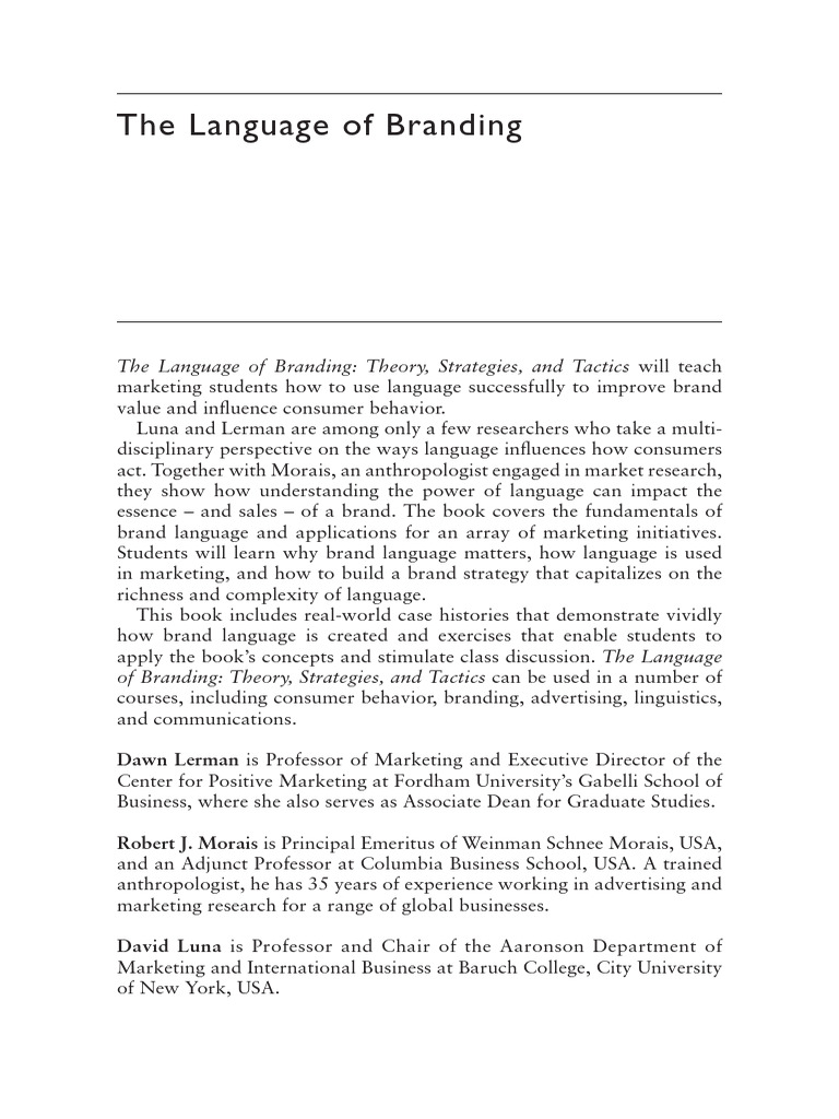 Language Strategies for Branding Success | PDF | Brand | Linguistics