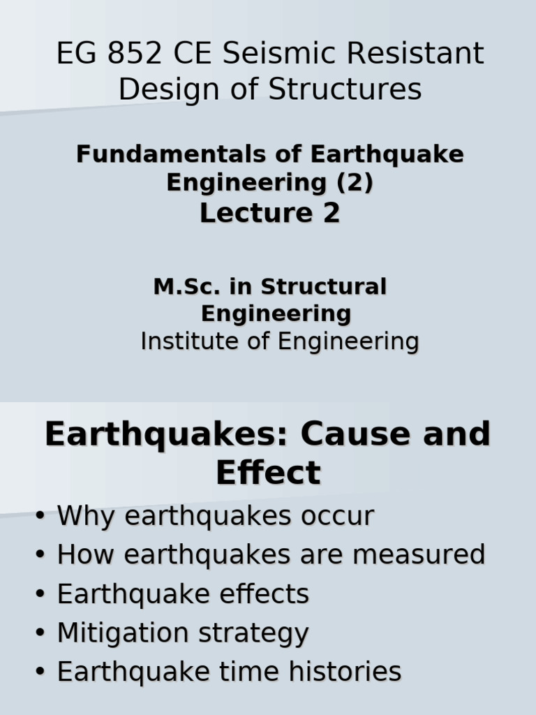 Earthquake Engineering Fundamentals | PDF | Moment Magnitude Scale ...
