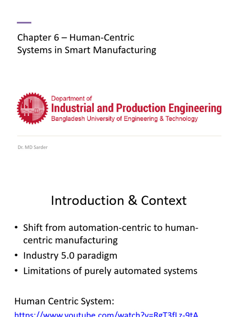 Chapter - 6 - Human Centric Systems - Presentation | PDF | Robot | Robotics