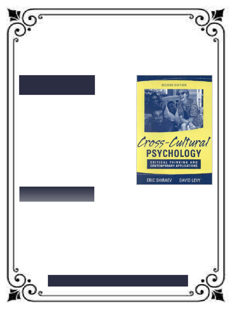 Cross Cultural Psychology Critical Thinking and Contemporary Applications 2nd Edition Eric ...