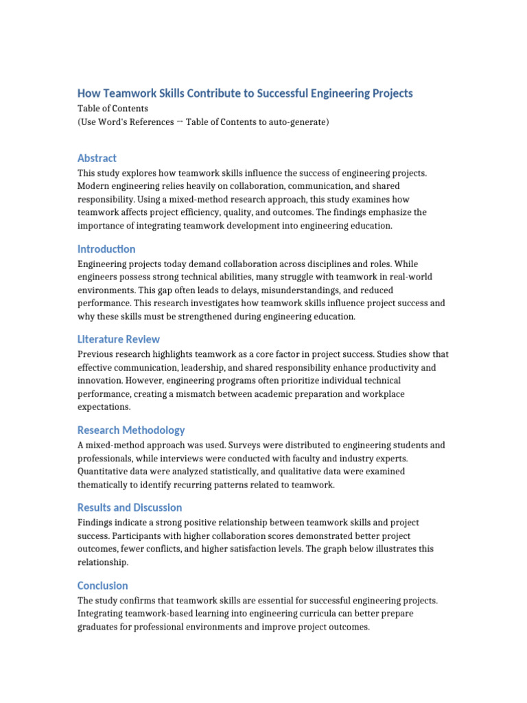 Teamwork Engineering Research Proposal | PDF